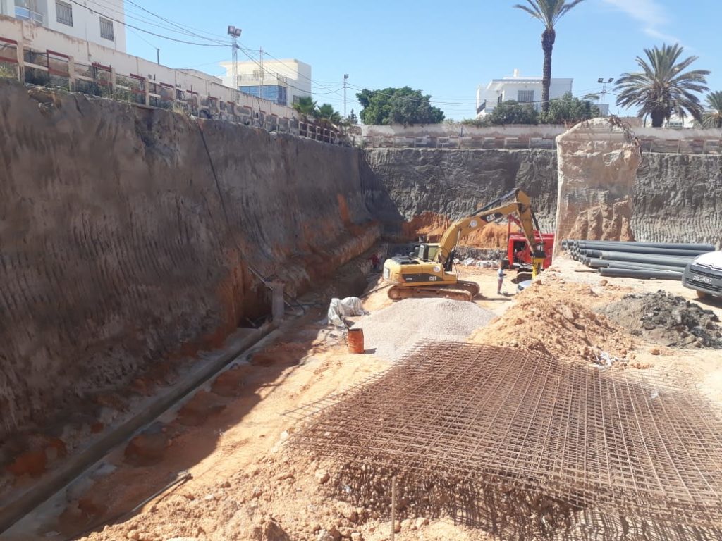 Travaux de soutènement de Tunisia Mall Sfax (2019) – specco construction